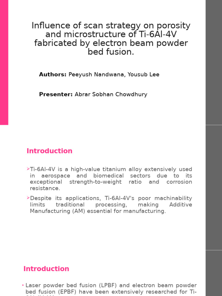 Exploring Porosity in Ti-6Al-4V | PDF