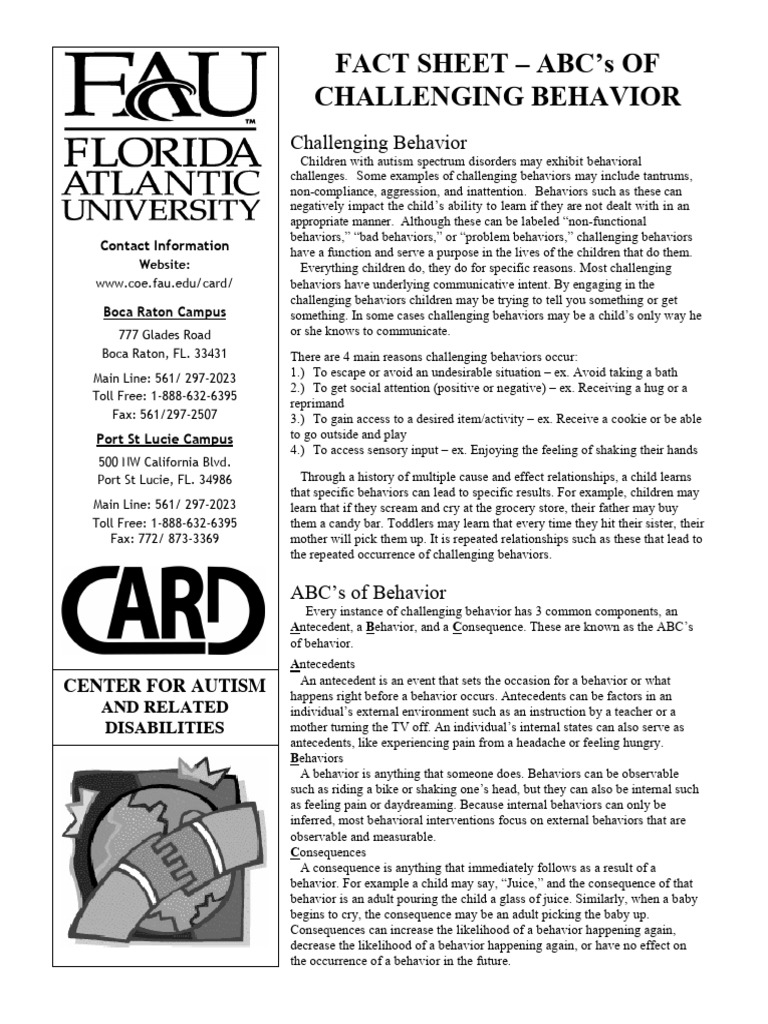 ABCs of Challenging Behavior | PDF
