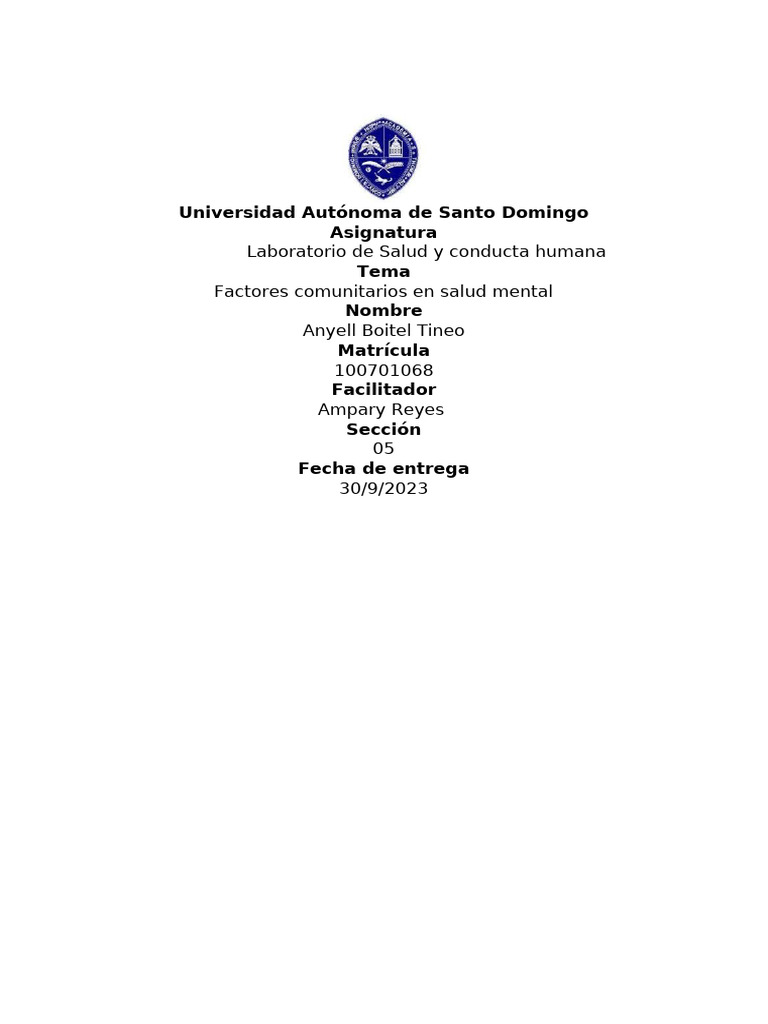 Laboratorio Salud y Conducta Humana | PDF