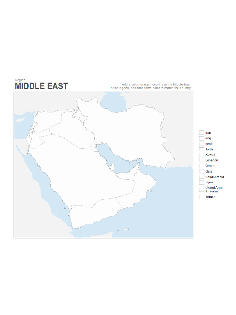 7 Middle East Coloring Map | PDF