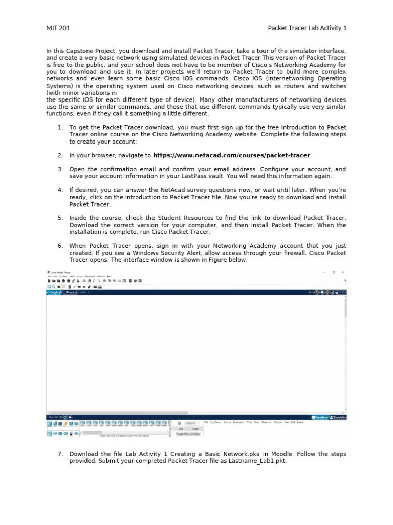 Packet Tracer Lab1 | PDF