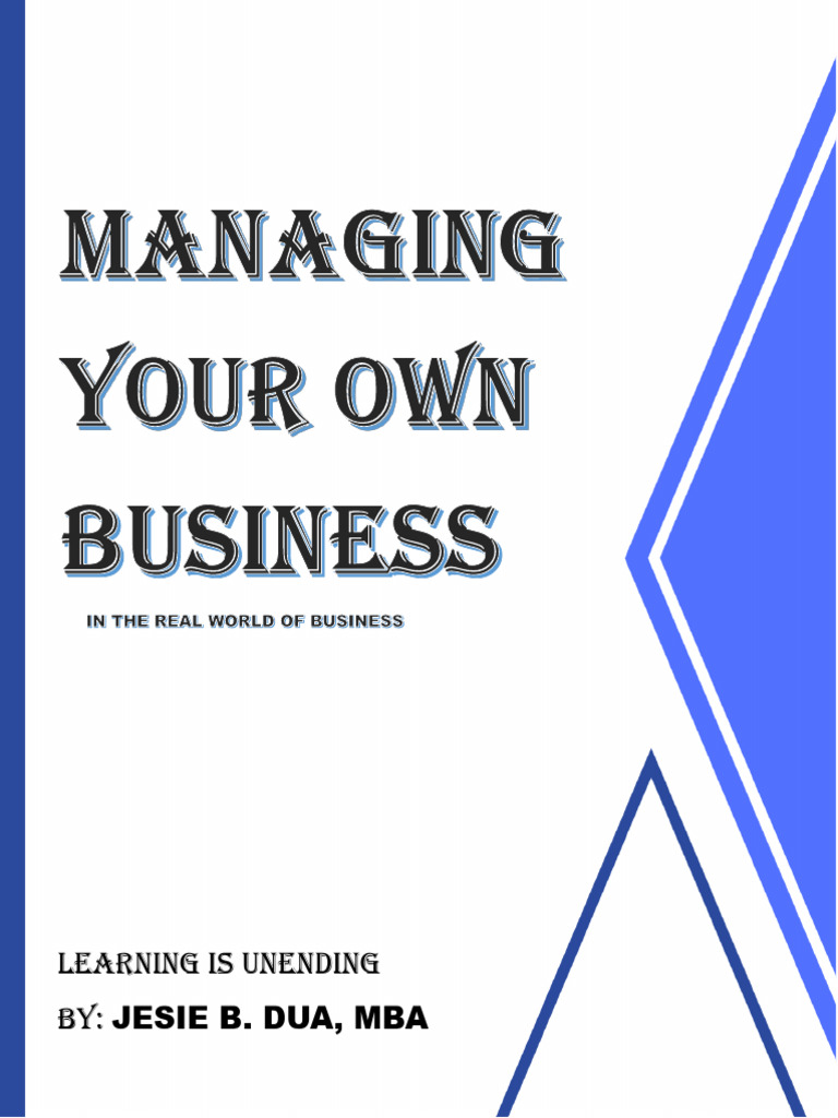 Managing Your Own Business | PDF