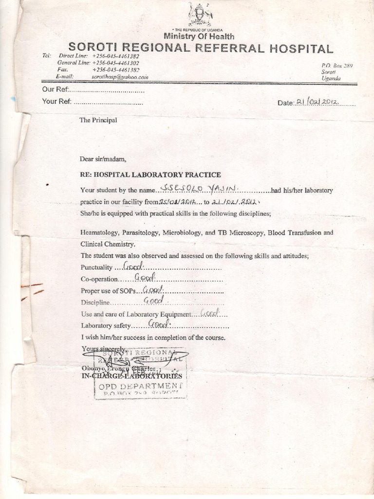 Hospital Placement Letters | PDF