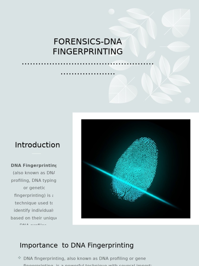 Forensics Dna Fingerprinting | PDF