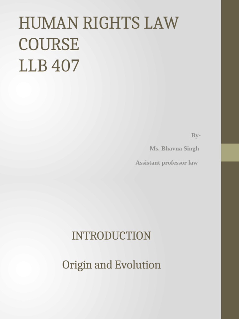 Unit 1 (B) HUMAN RIGHTS by Ms. Bhavna Singh | PDF