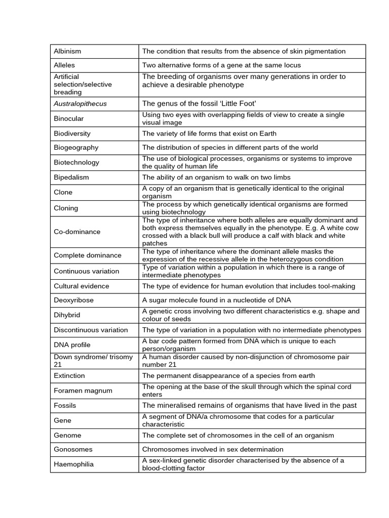 Key Biological Concepts Explained Pdf Dominance Genetics Social