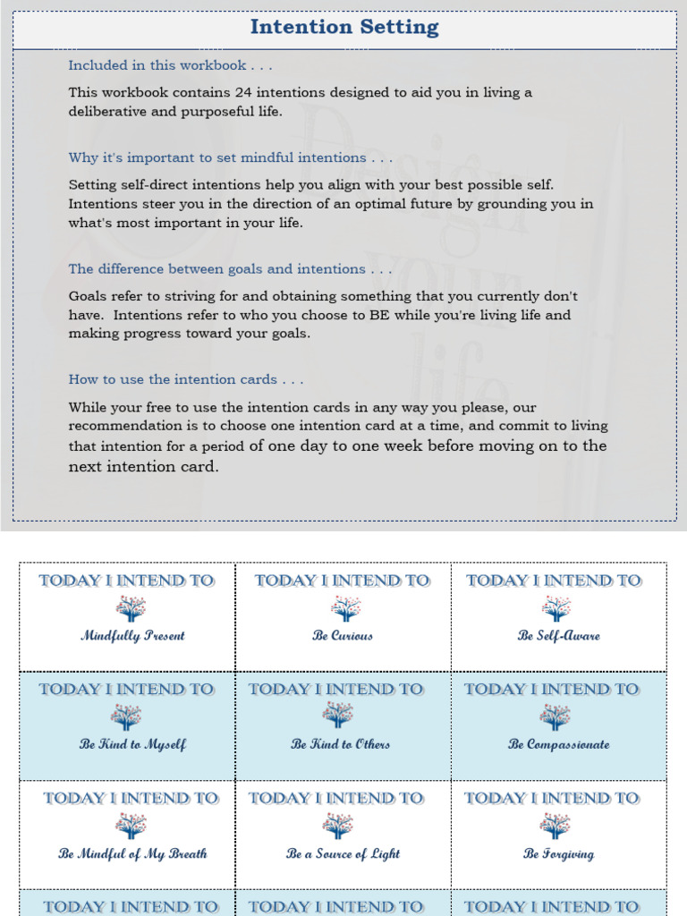 Beautifully Crafted Intention Setting Cards For Your Clients Set of 24 ...