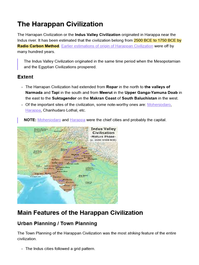 The Harappan Civilization | PDF | Social Science
