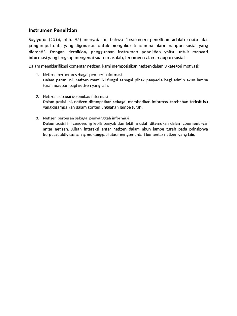 Instrumen Riset Netnografi | PDF