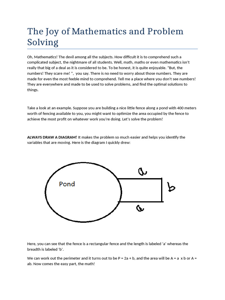 The Joy of Mathematics and Problem Solving | PDF