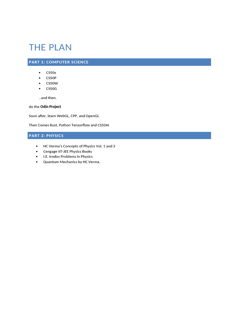 The Plan | PDF