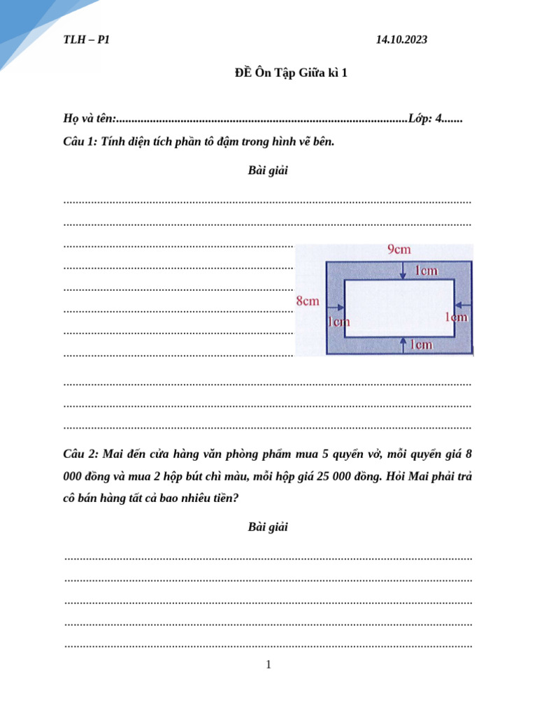 ĐỀ KTRA GIỮA KÌ 1 p2 | PDF