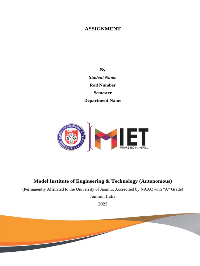 Assignment Template with Front Page (1) | PDF