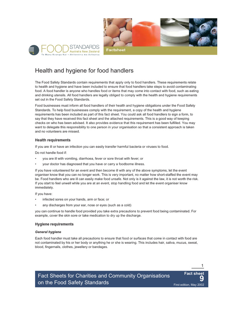 Food Standards Sheet 9 | PDF