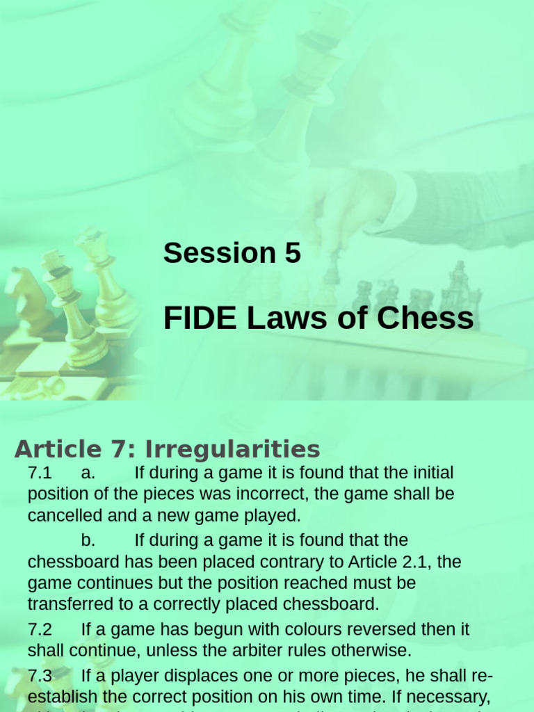 Session-Chess5 - FIDE LAW of Chess | PDF