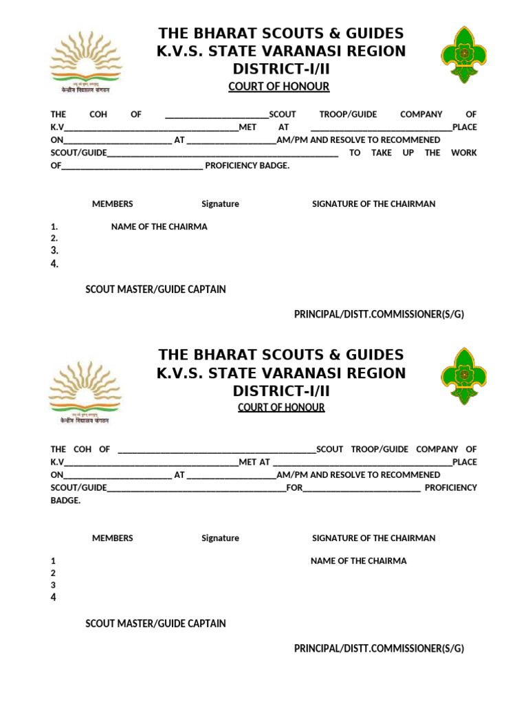 The Bharat Scouts Coh | PDF