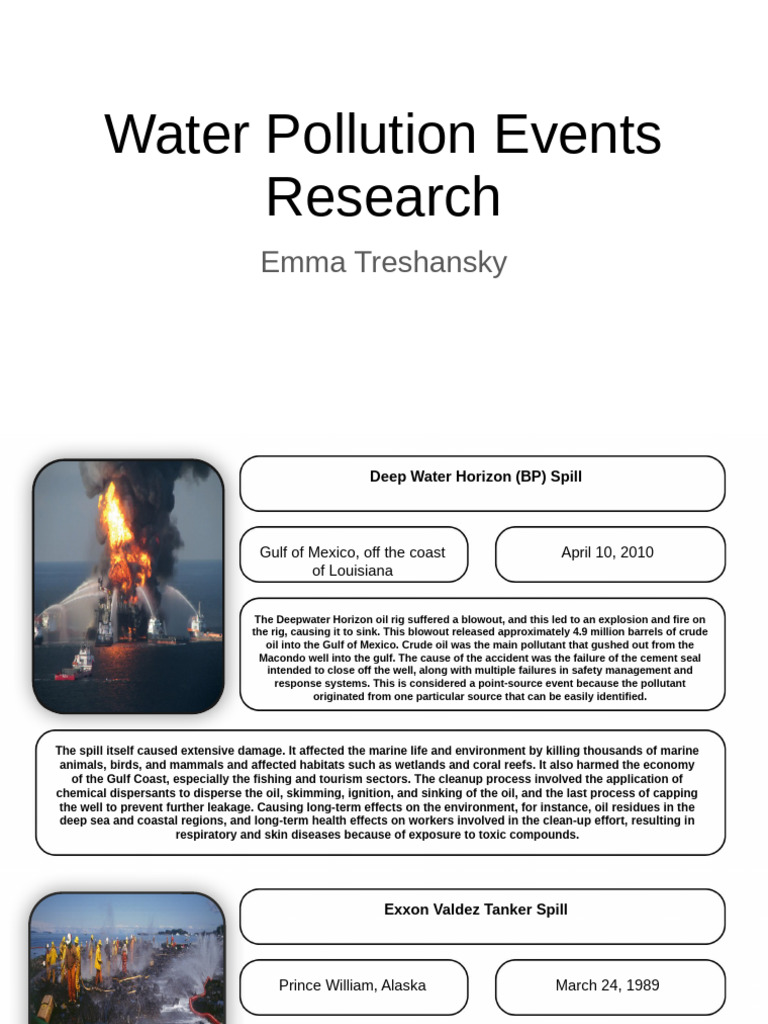 Water Pollution Events Research: Emma Treshansky | PDF