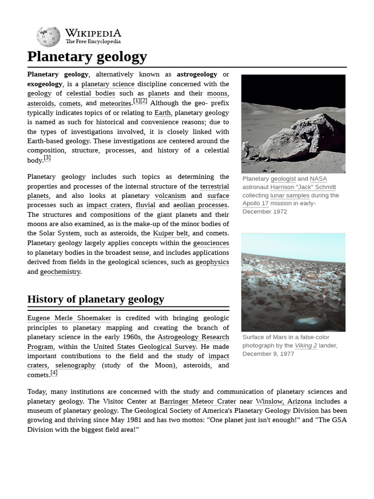 Planetary Geology | PDF