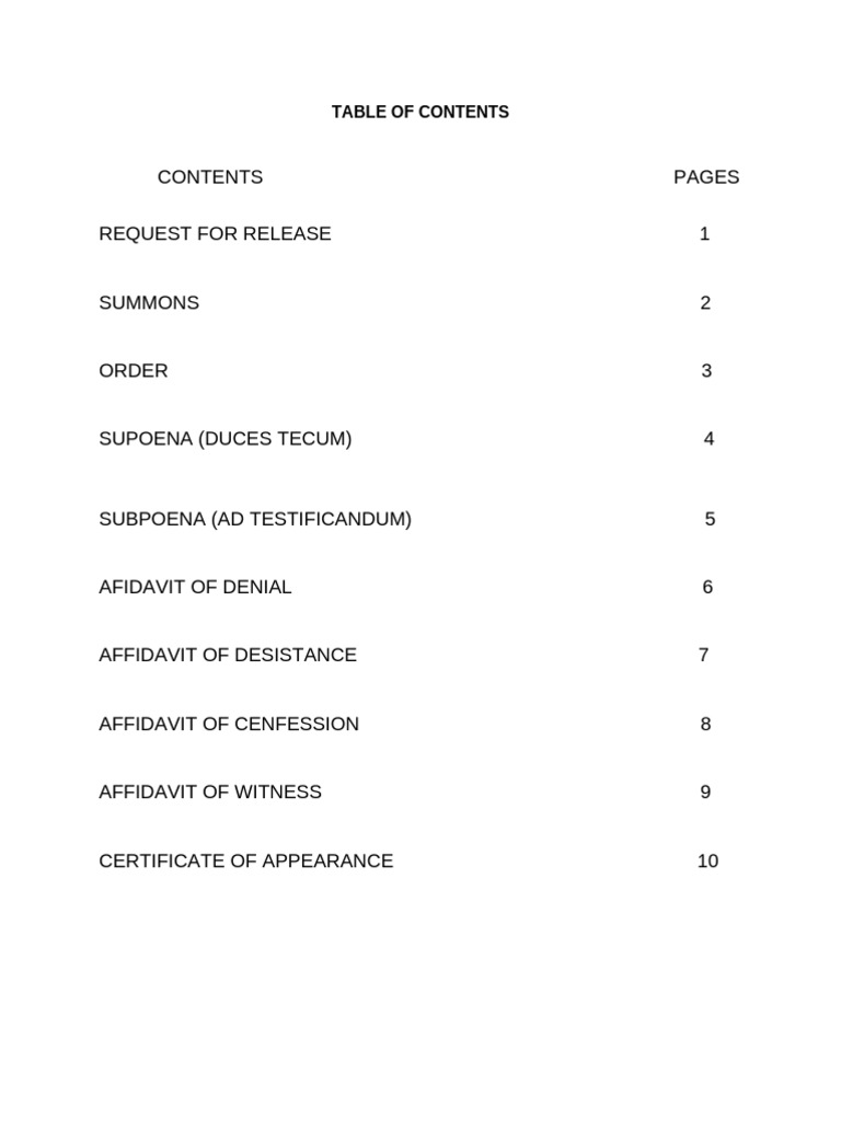 Table of Contents | PDF Table of Contents | PDF