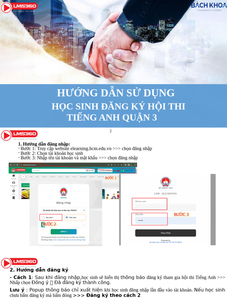 Lms360 - Huong Dan Hs Lam Bai Thi | PDF