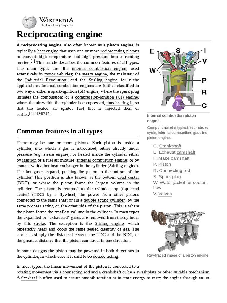 Reciprocating Engine | PDF