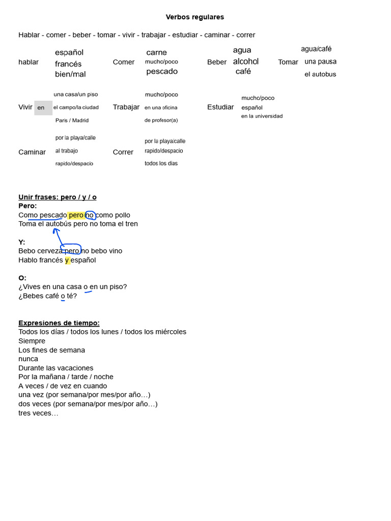 Verbos Regulares | PDF