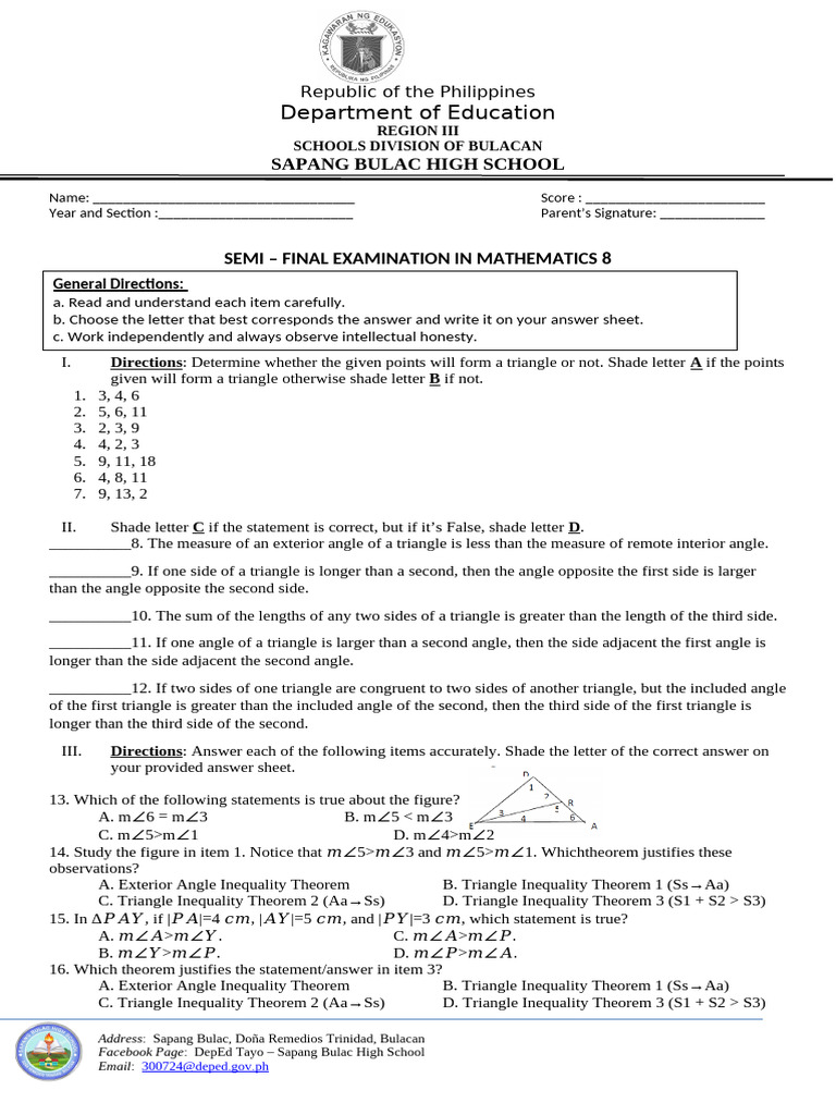 Math 8 - Fourth Quarter | PDF