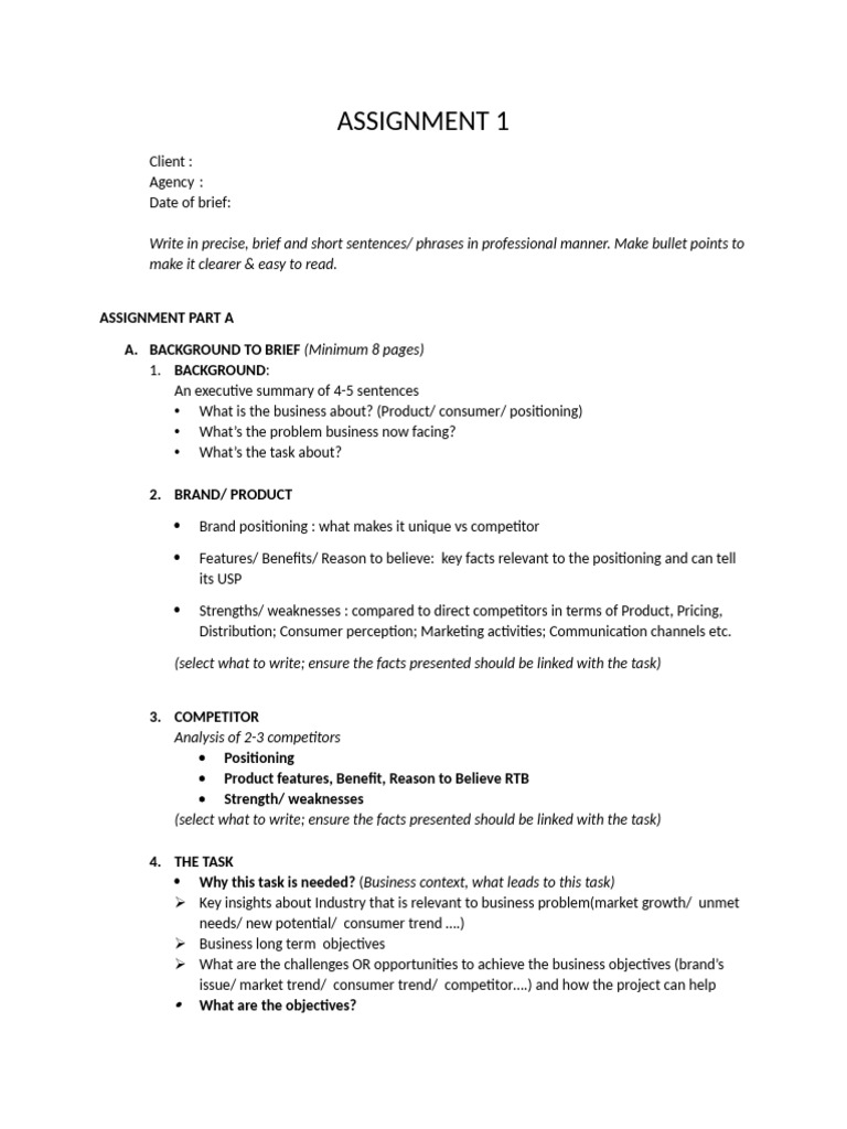 Assignment Outline & Instruction | PDF