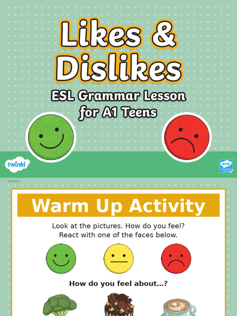 T 1717746052 Esl Likes and Dislikes PPT Teens A1 Ver 2 | PDF | Semantic ...
