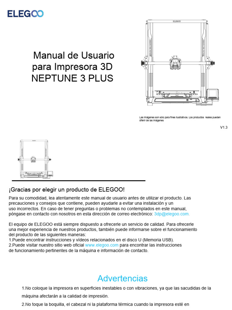 NEPTUNE 3 PLUS Manual de Usuario-V1.3 | PDF | Impresora (Computación ...