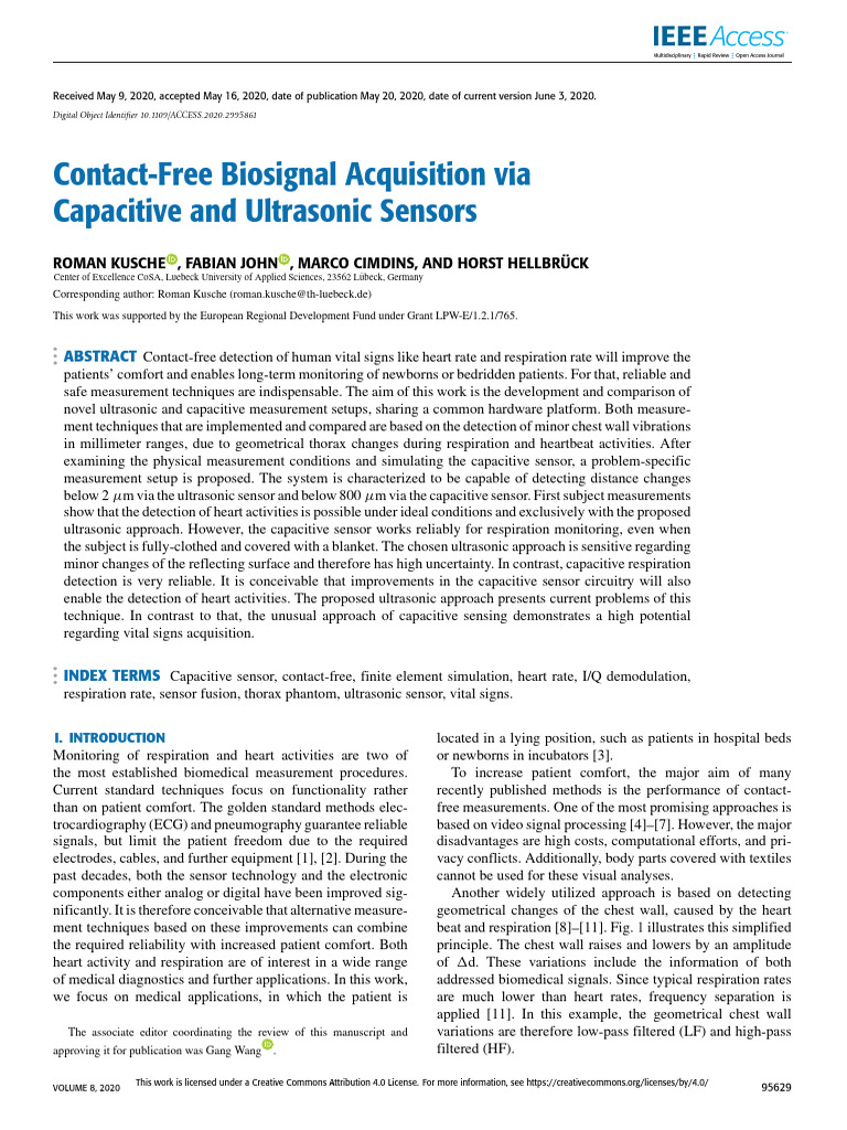 Contact-Free Biosignal Acquisition Via Capacitive and Ultrasonic ...