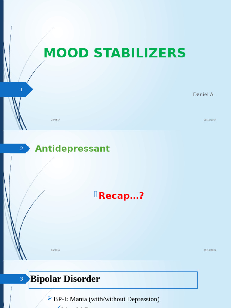 Mood Stabilizers | PDF