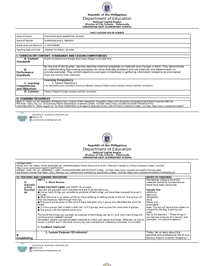 LESSON EXEMPLAR_ Q2 W2 DAY 1 BRAIN | PDF
