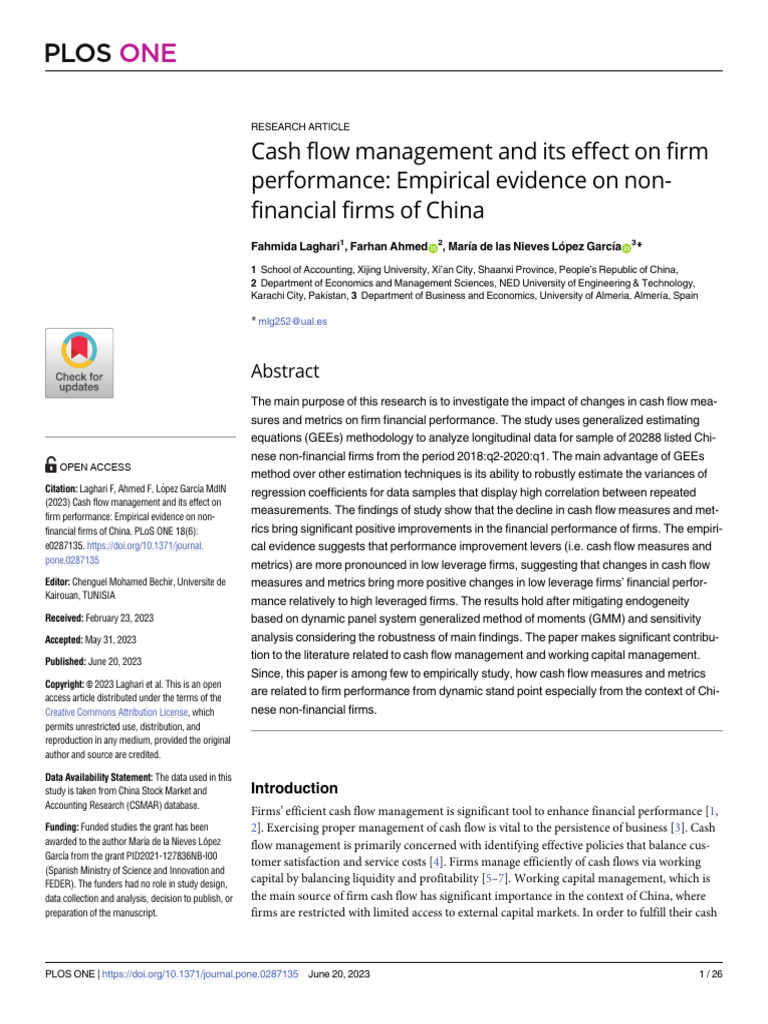 Cash Flow Management and Its Effect Onfirm | PDF | Working Capital | Debt