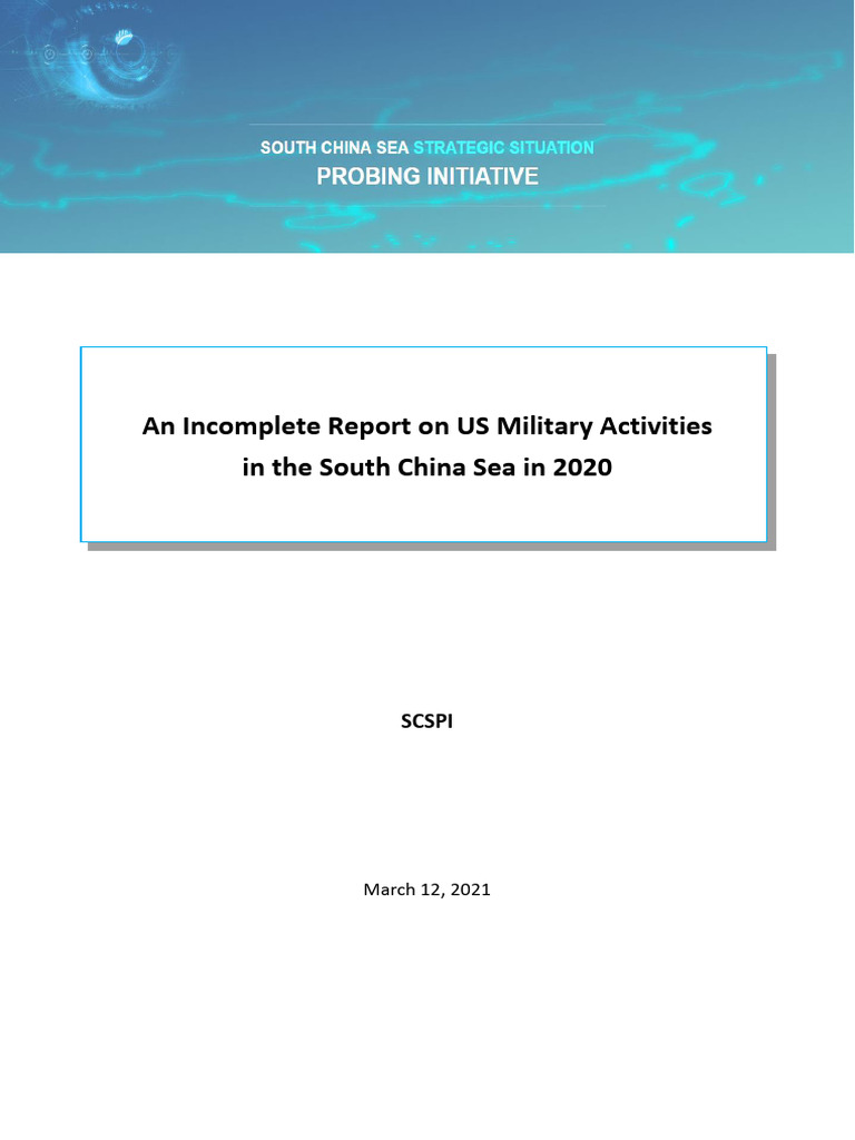 Us Military Activities in The South China Sea Report | PDF