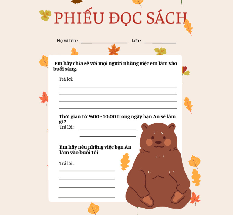 Phiếu Đọc Sách | PDF