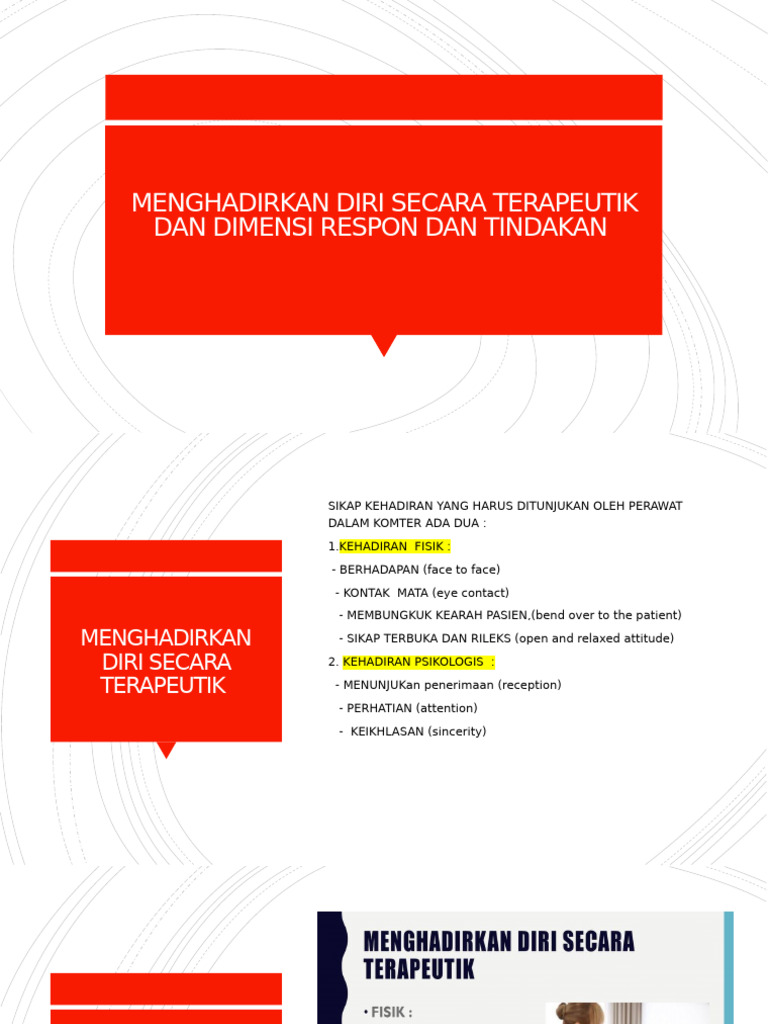 Menghadirkan Diri Secara Terapeutik Dan Dimensi Respon Dan | PDF
