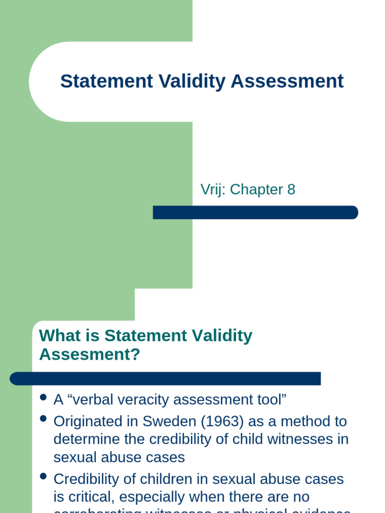 Statement Validity Assessment | PDF