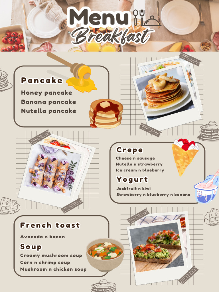 Beige and Cream Simple Breakfast Menu (2) | PDF