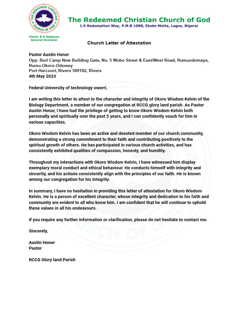 Okoor Letter of Attestation | PDF