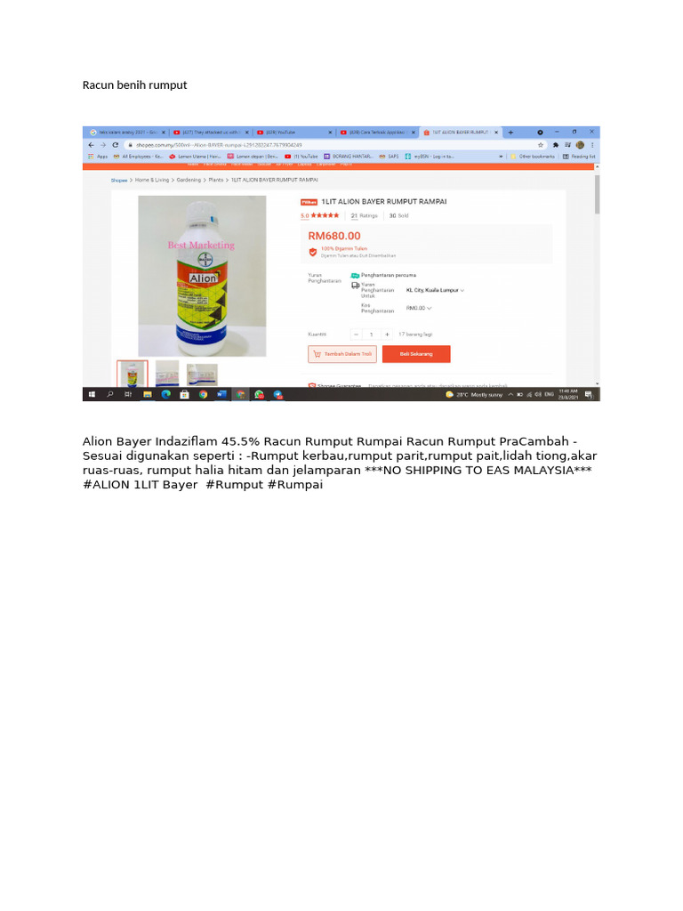 Racun Benih Rumput ALION BAYER | PDF