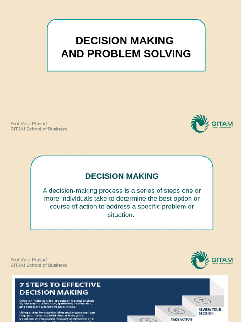 Decision Making and Problem Solving | PDF