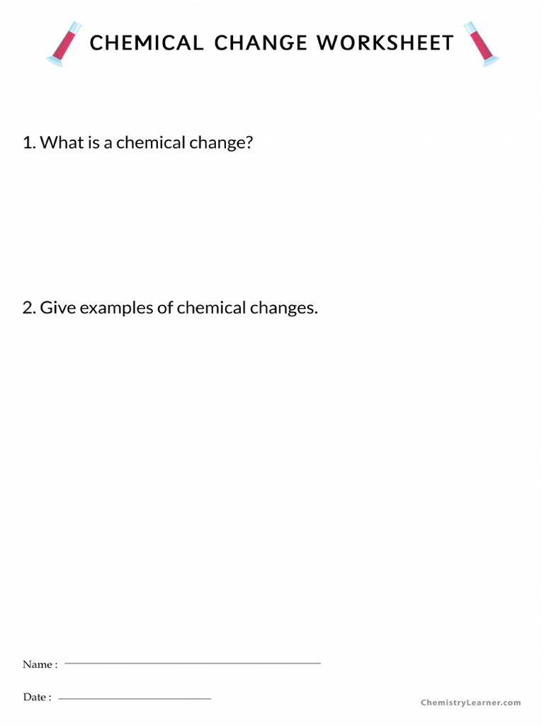 Chemical Change Worksheet | PDF