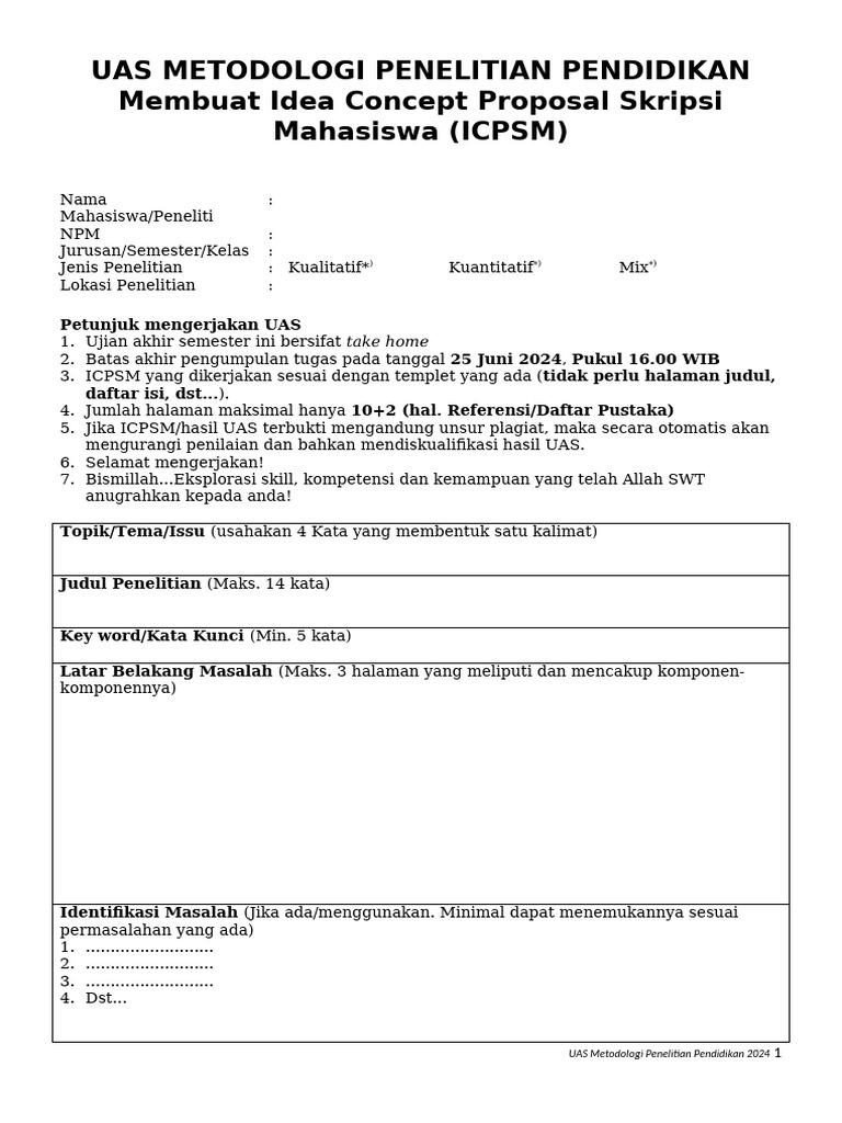 Tugas UAS Metopen 2024 | PDF