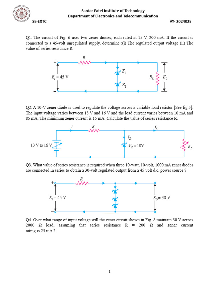 Diode Practice Questions | PDF