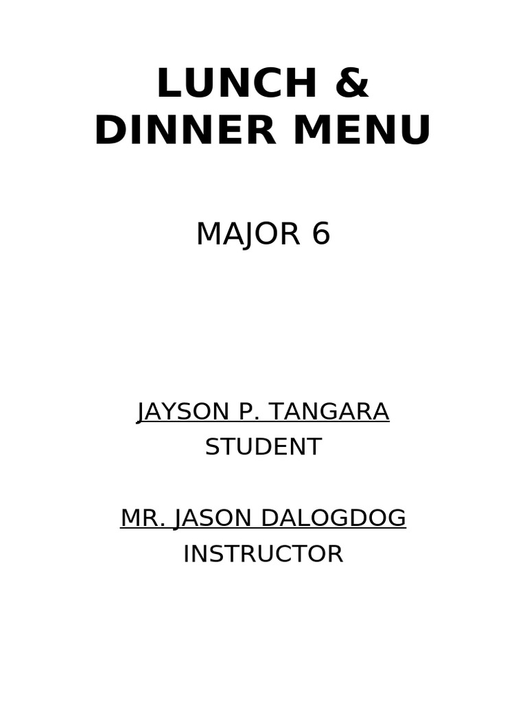 Lunch | PDF