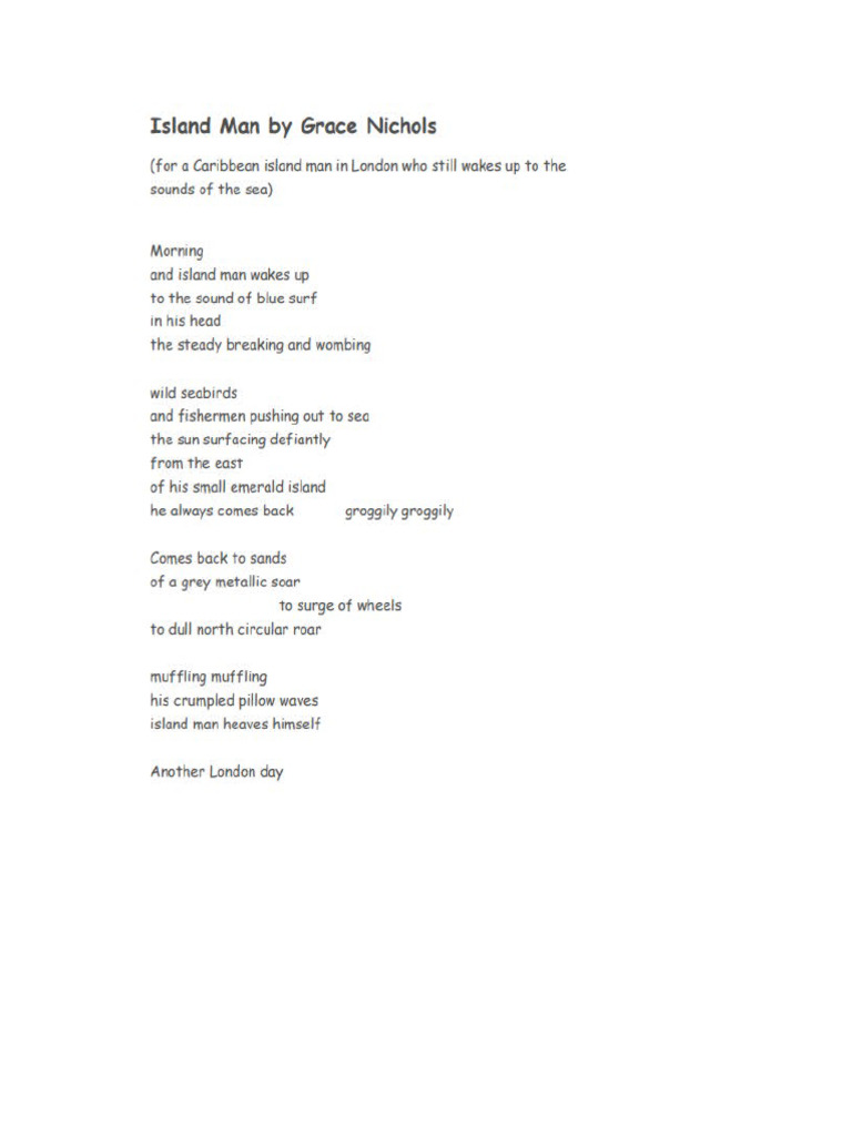 Island Man poem for print | PDF