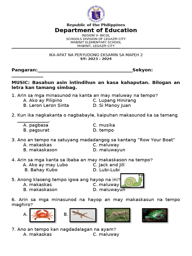 MAPEH 4th Quarter | PDF