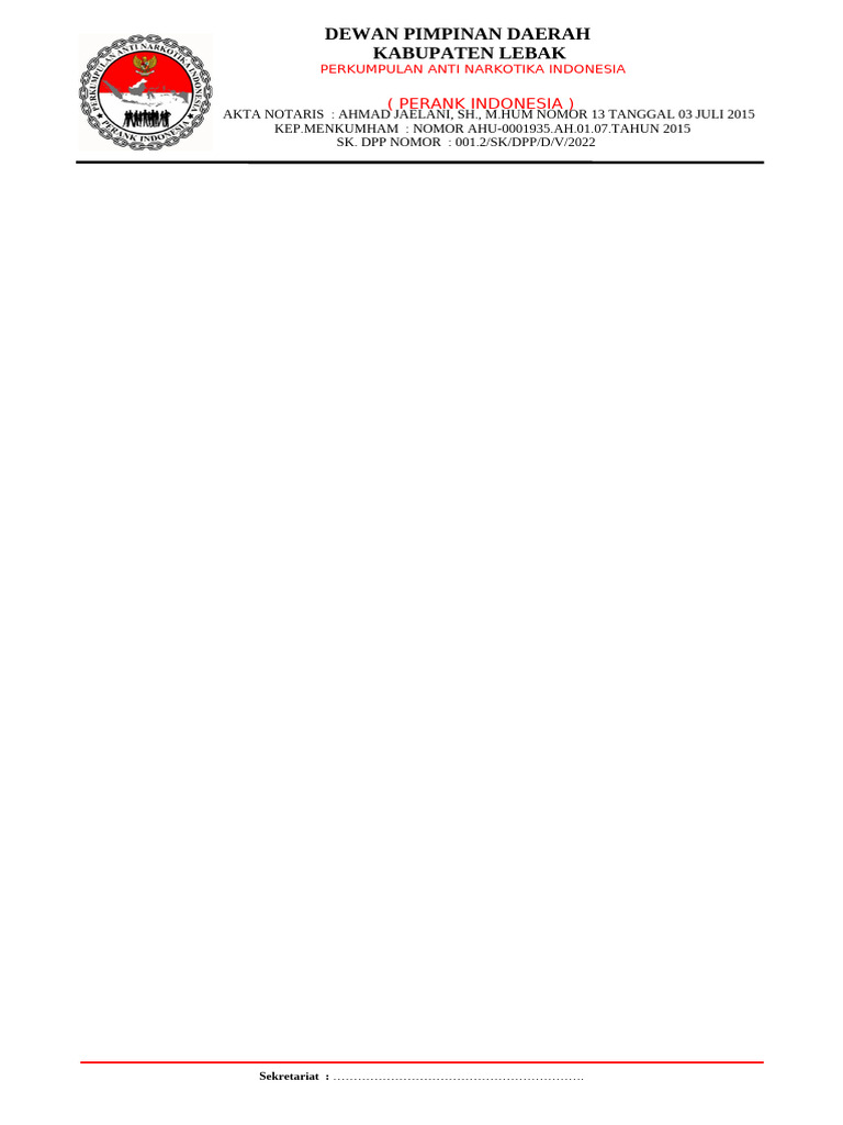 Kop Surat Dpd Lebak | PDF
