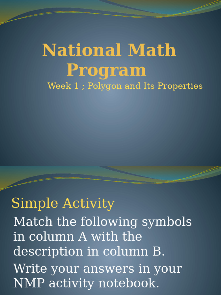 National Math Program: Week 1 Polygon and Its Properties | PDF ...